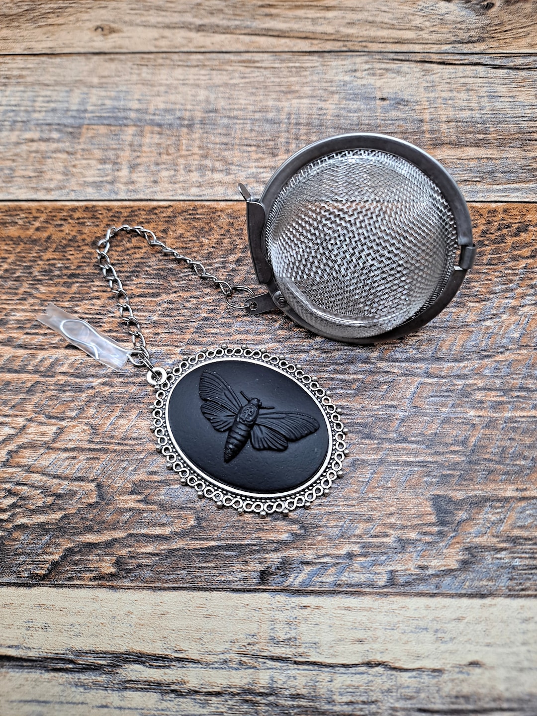 Black Death Head Moth Gothic Cameo Loose Leaf Tea Infuser, Tea Bob - Etsy