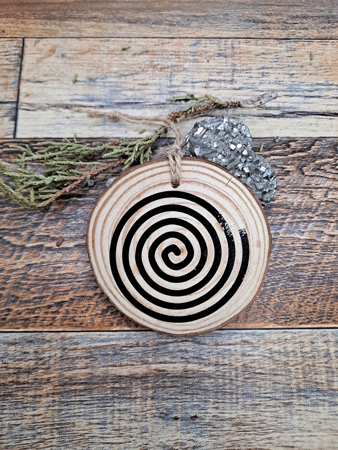 Pagan Spiral of Life Wood Ornament, Winter Solstice, Pagan, Wiccan ...