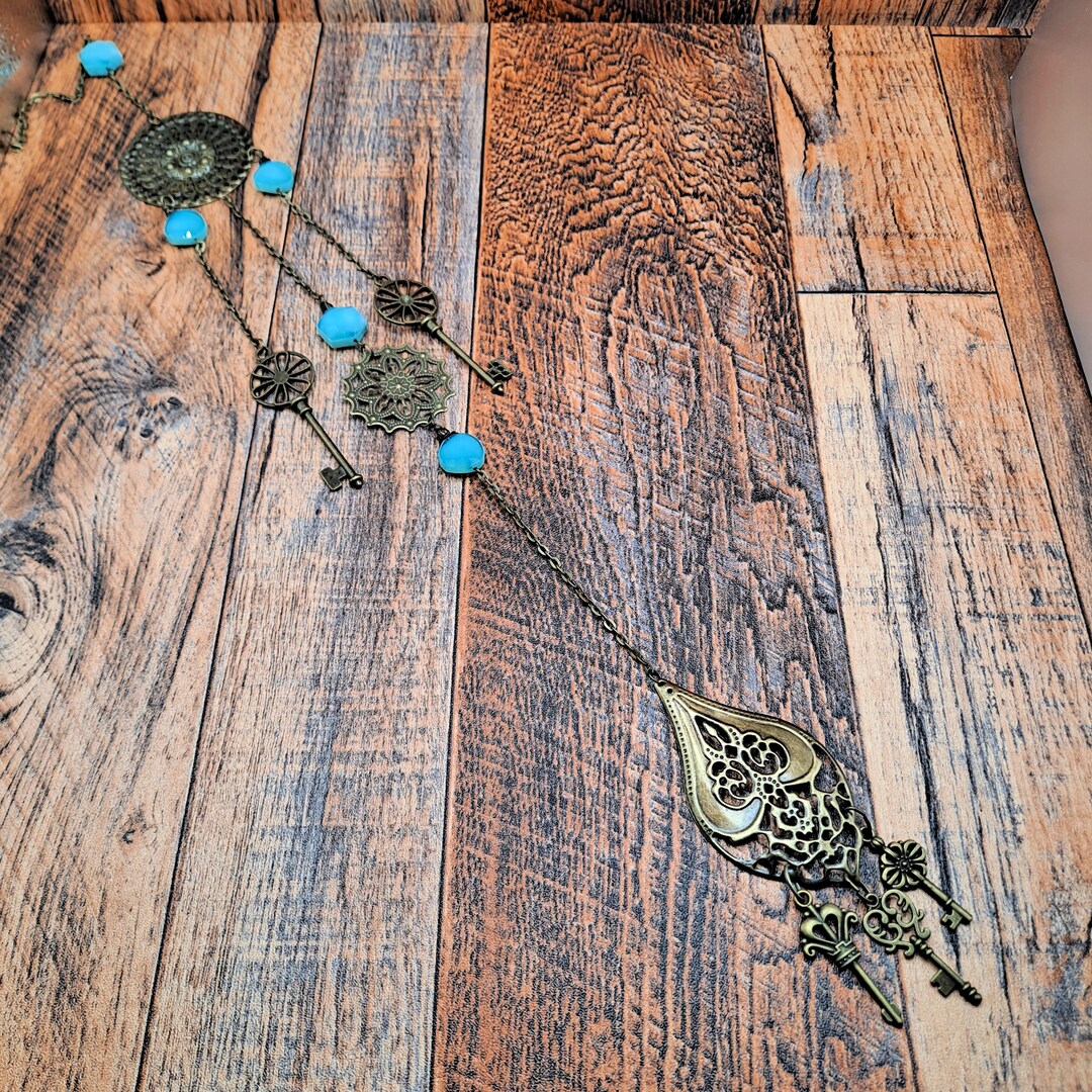 Bronze and Blue Hekate Queen of Keys Sun Catcher, Mobile, Pagan, Wiccan ...