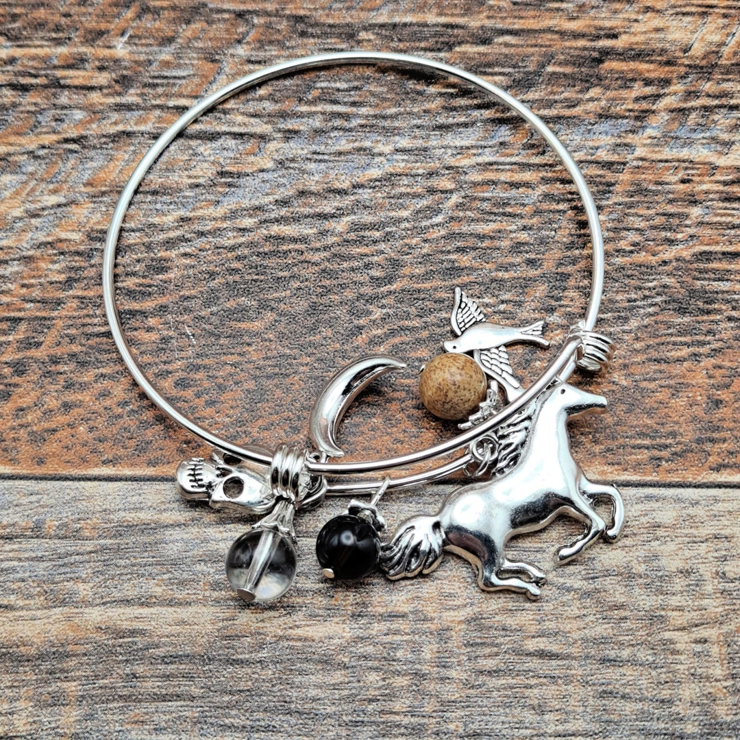 Welsh Goddess of the Moon Rhiannon Bangle Bracelet, Pagan, Witchcraft ...