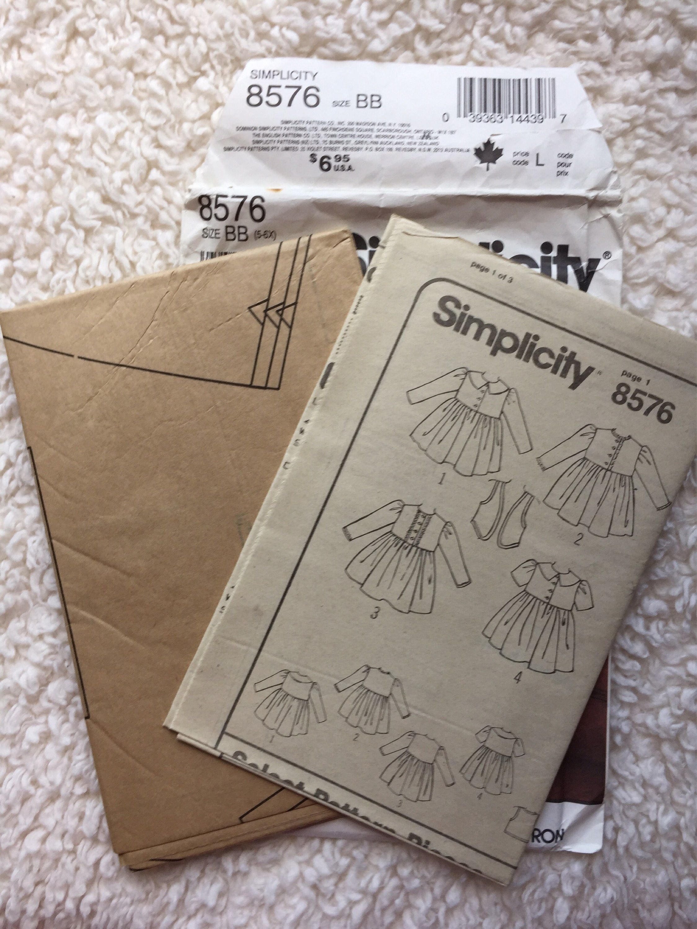 Simplicity 8576 Little Girls 5-6x Dress and Vest Pattern - Etsy UK