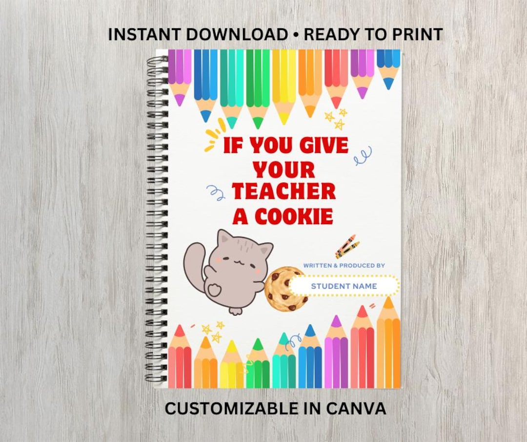 Teacher Appreciation Book Template, Editable Cat Theme (canva Editable ...