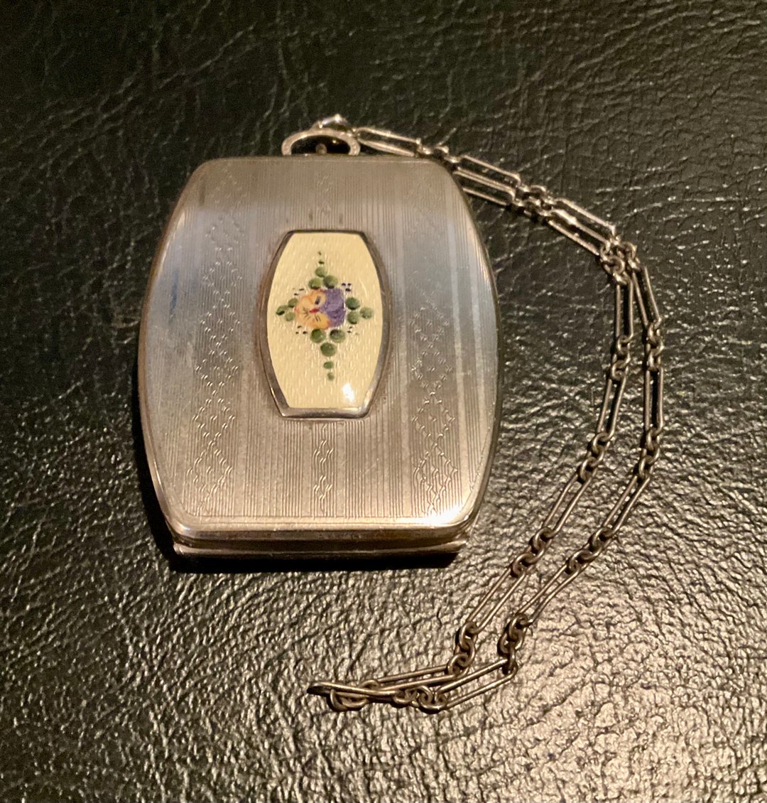 EAM Art Deco Engine Turned Dance Compact Guilloche Insert Pat Pend ...