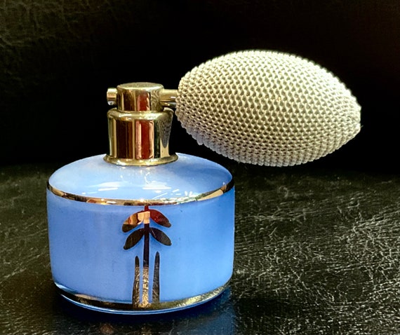 Vintage DeVilbiss Blue Glass Perfume Atomizer & Powde… - Gem