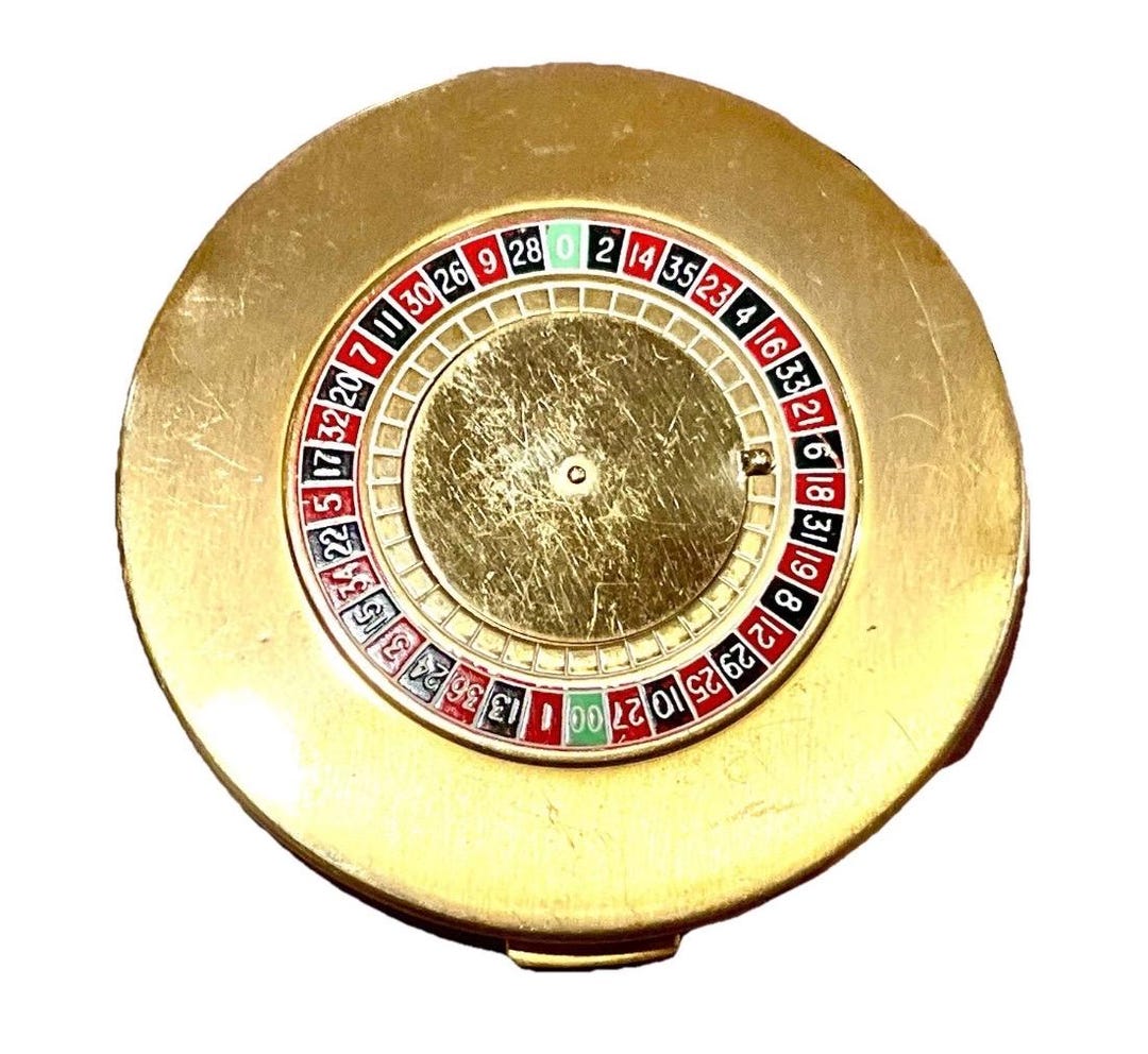 Rare Figural Roulette Wheel Powder Compact Majestic - Etsy