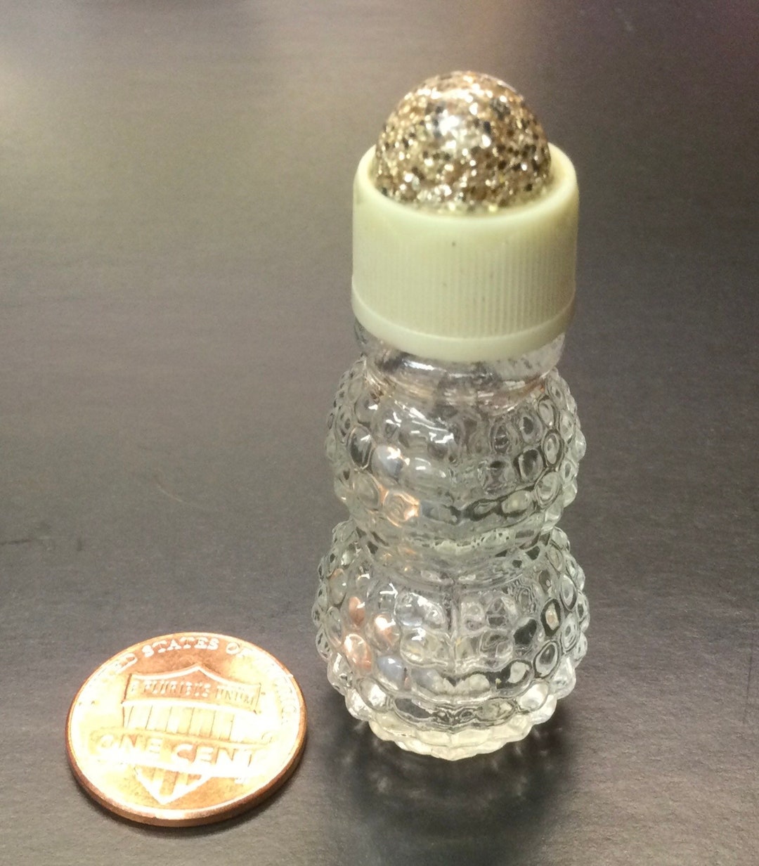 Miniature Czechoslovakian Stubby Perfume Bottle Confetti Lucite Top ...
