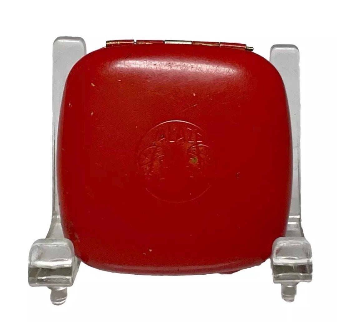 Rare VALAZE Red Enamel Compact Powder Rouge Art Deco 2 Puffs - Etsy
