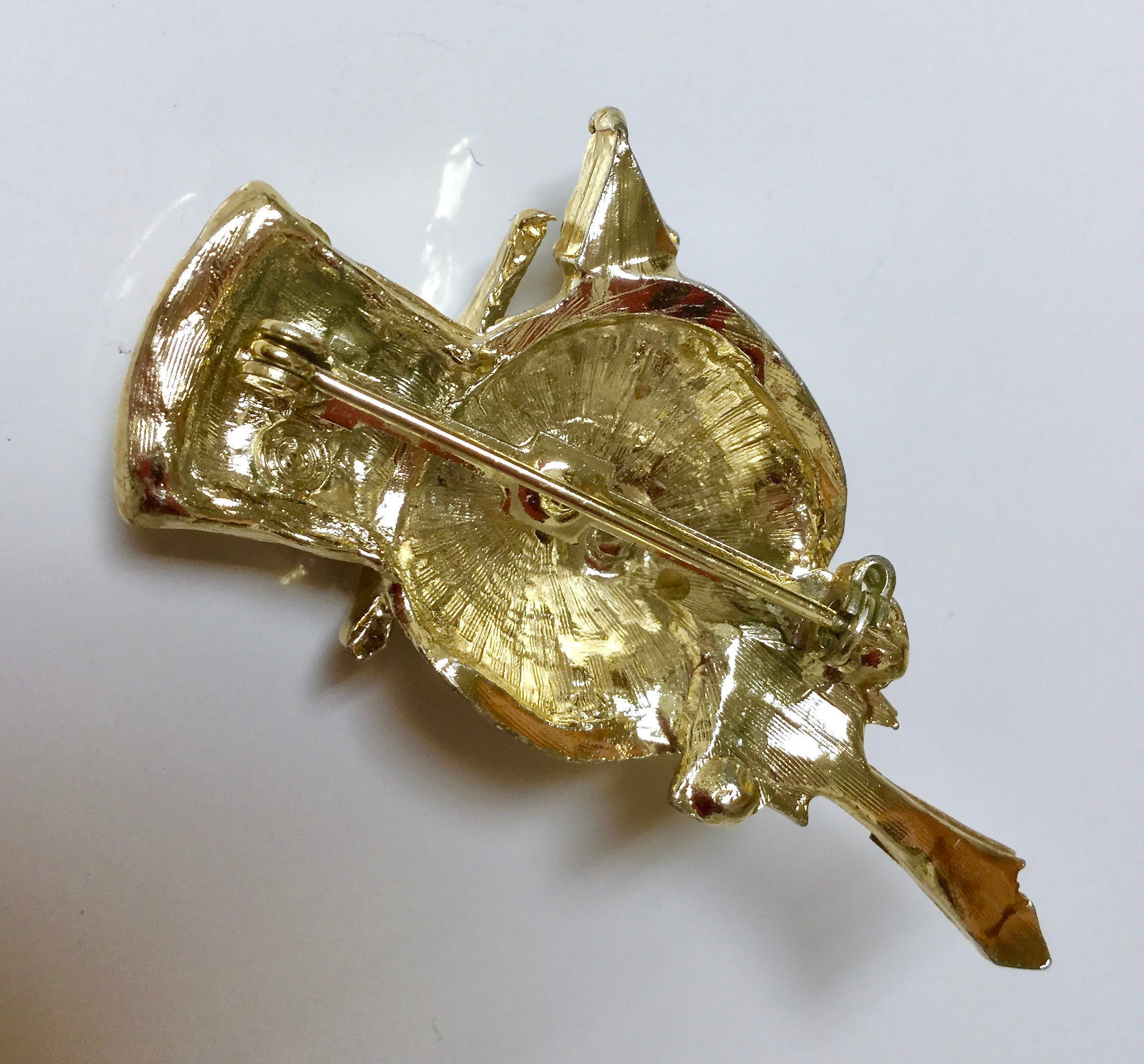 Signed Pell Chanpange Rhinestone Cat in Hat Brooch | Etsy