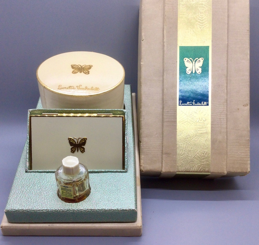 Lucretia Vanderbilt White Powder Compact Powder Box Perfume Original ...