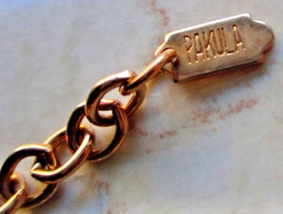 Signed Pakula Retro Chunky Bracelet Necklace Set - Gem