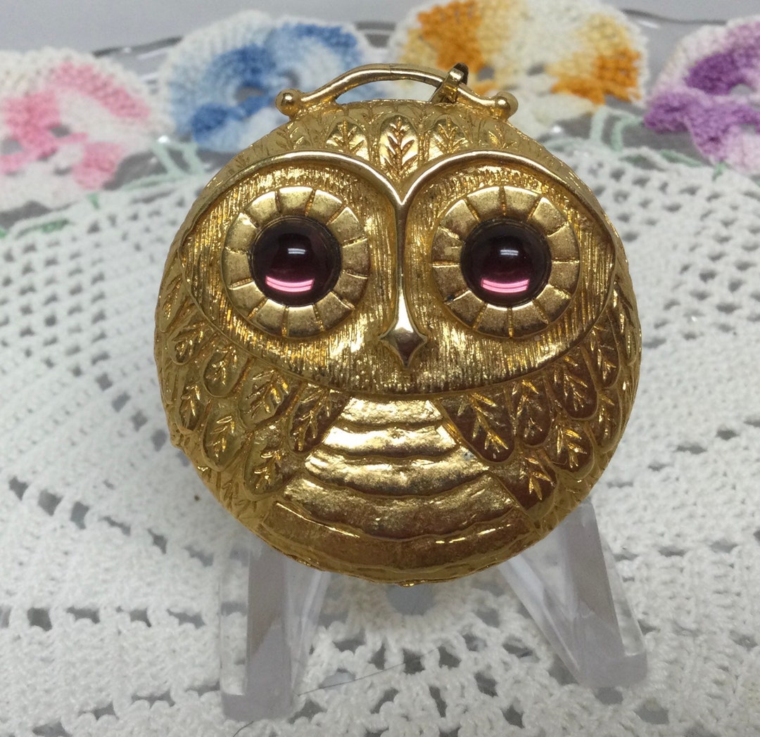 Perfume Solid Figural Owl Intimate by Revlon Purple Eyes Pendant - Etsy