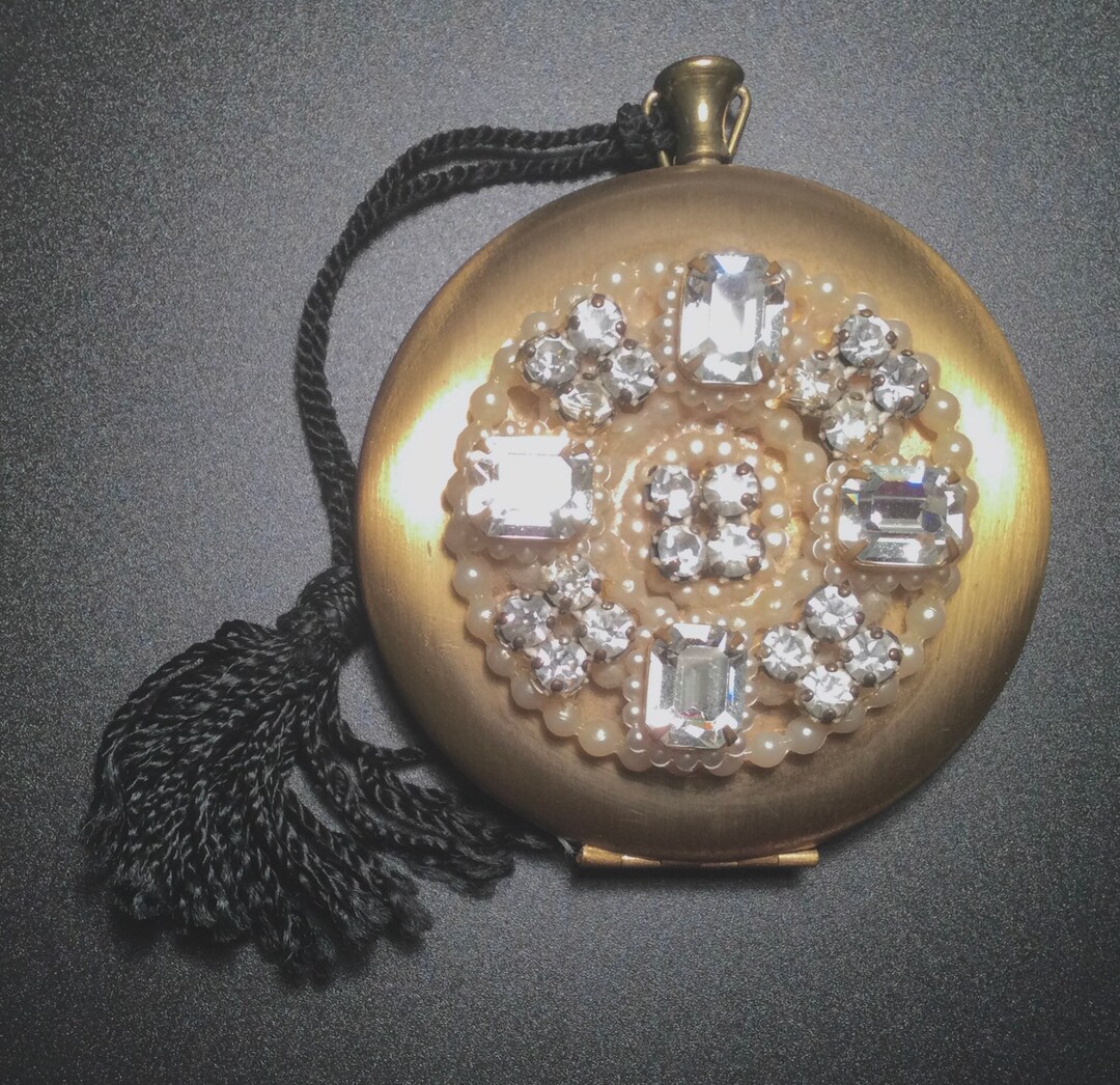 Glamorous Watch Style Powder Compact Rhinestones Pearls - Etsy