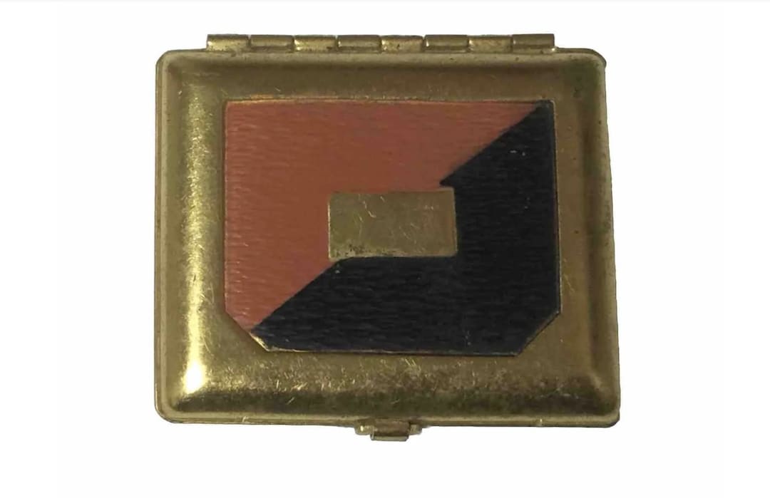 Early Small Powder Compact Red Black Enamel 1920s - Etsy