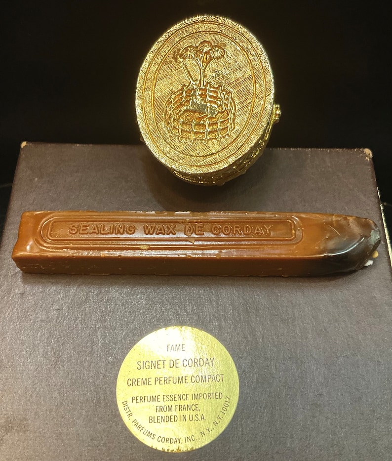 Rare Corday Fame Wax Signet Seal Solid Perfume Combination Compact ...