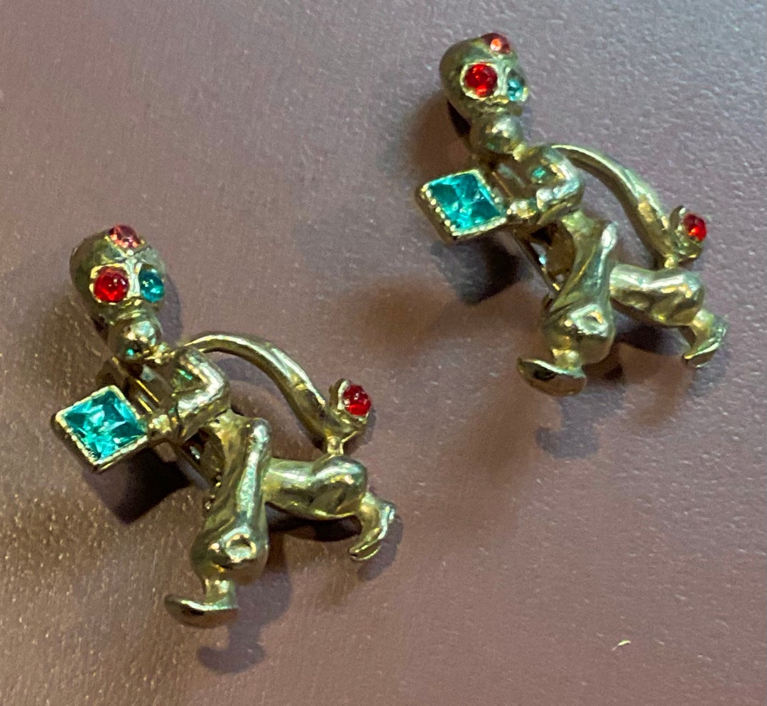 Two Vintage Scatter Pins Men With Turbans Gold Tone Rhinestones - Etsy