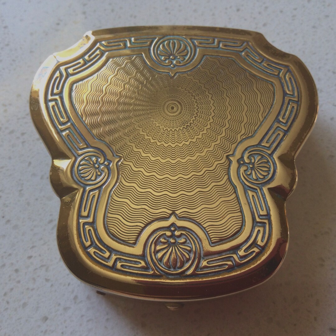 Vintage Unused Karess by Woodsworth Powder Rouge Compact Gold Tone - Etsy