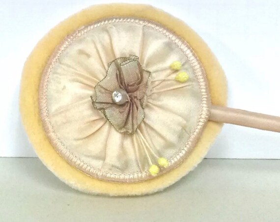 Early Boudoir Face Powder Puff Wand Silk Stick Fancy Puff Etsy Canada
