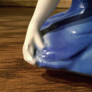 Vintage German Half Doll Figural Powder Box Dresser Jar Art Deco Blue ...