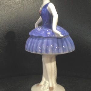 Vintage German Half Doll Figural Powder Box Dresser Jar Art Deco Blue ...