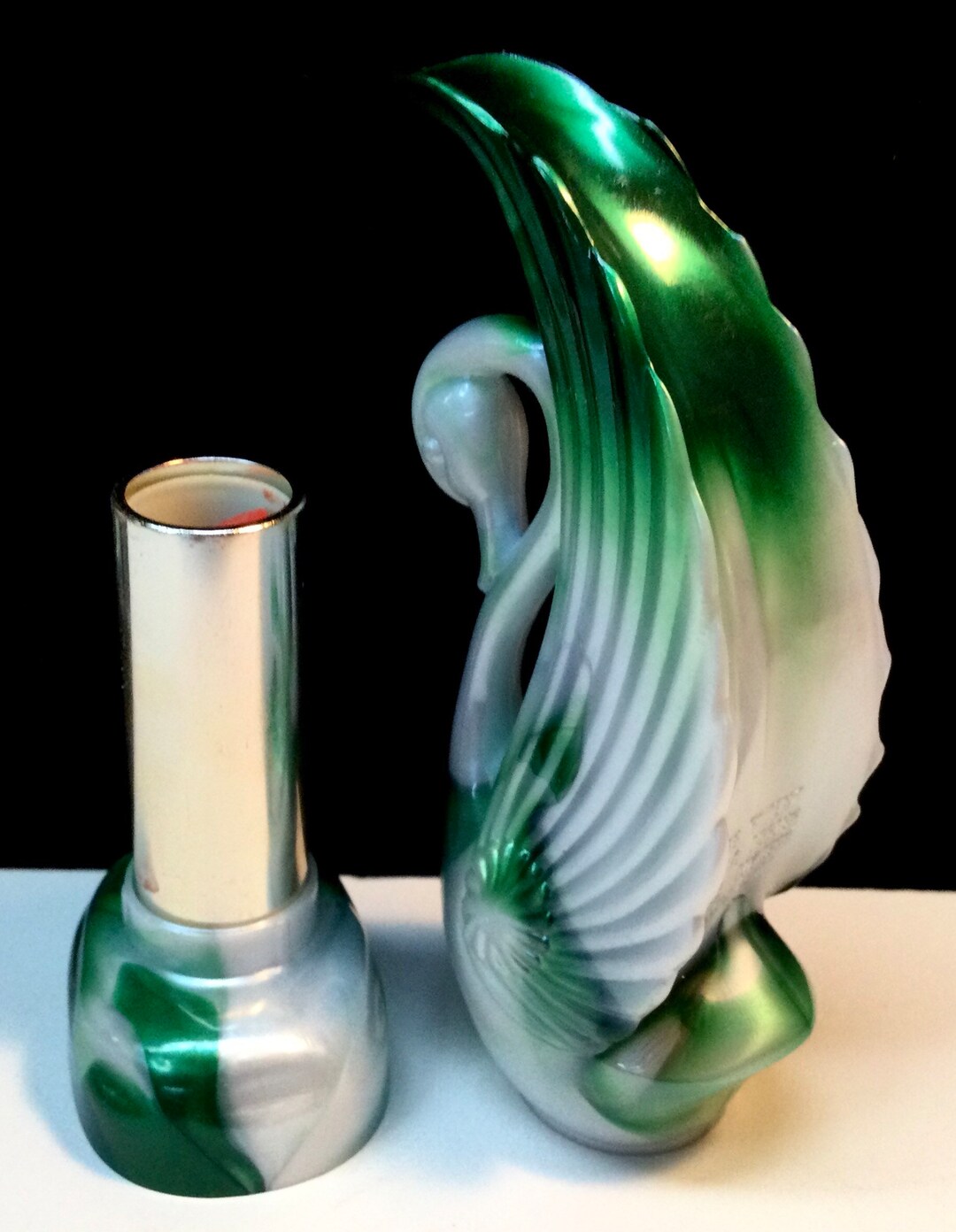 Lamis King Lipstick Figural Tube Swan Green Marble Patented US UK - Etsy