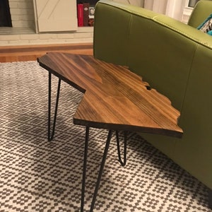 Wood California Shaped Side Table - Etsy