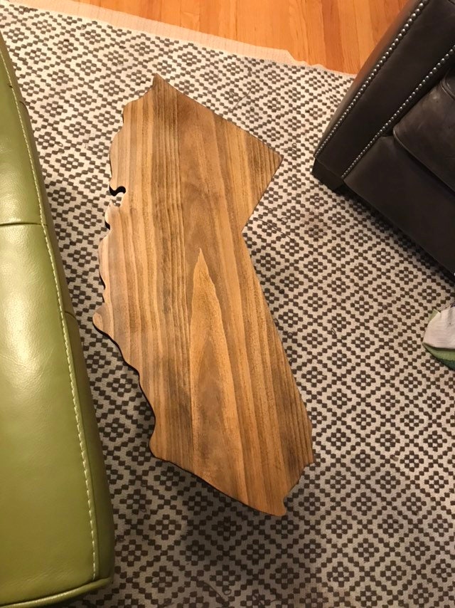 Wood California Shaped Side Table - Etsy