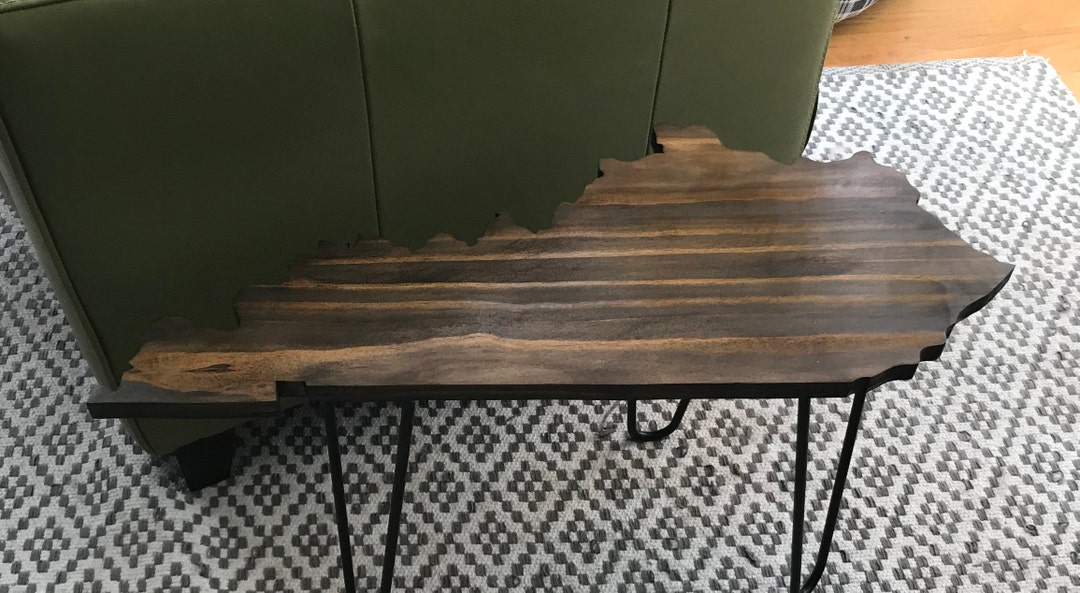 Wood Kentucky Shaped Side Table - Etsy