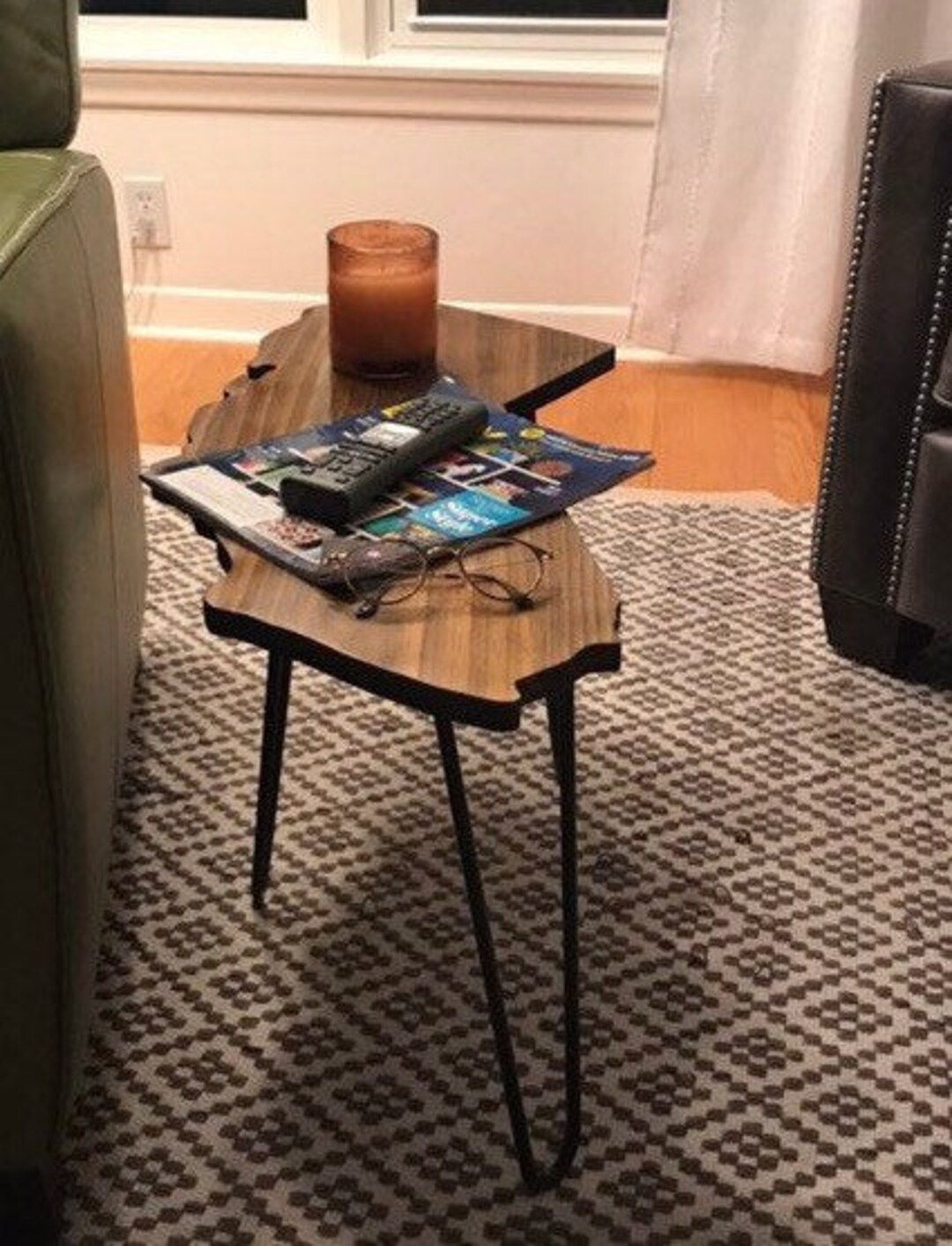 Wood California Shaped Side Table - Etsy