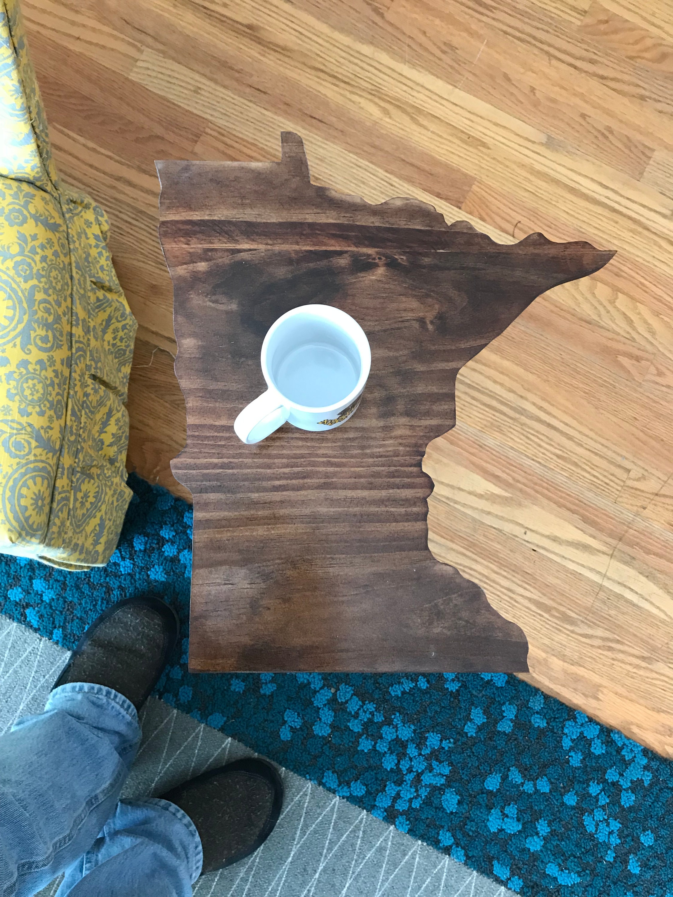 Wood Minnesota Shaped Side Table - Etsy