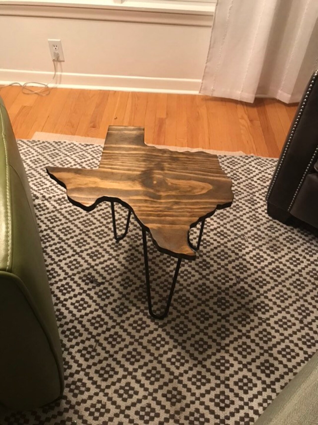 Wood Texas Shaped Side Table - Etsy