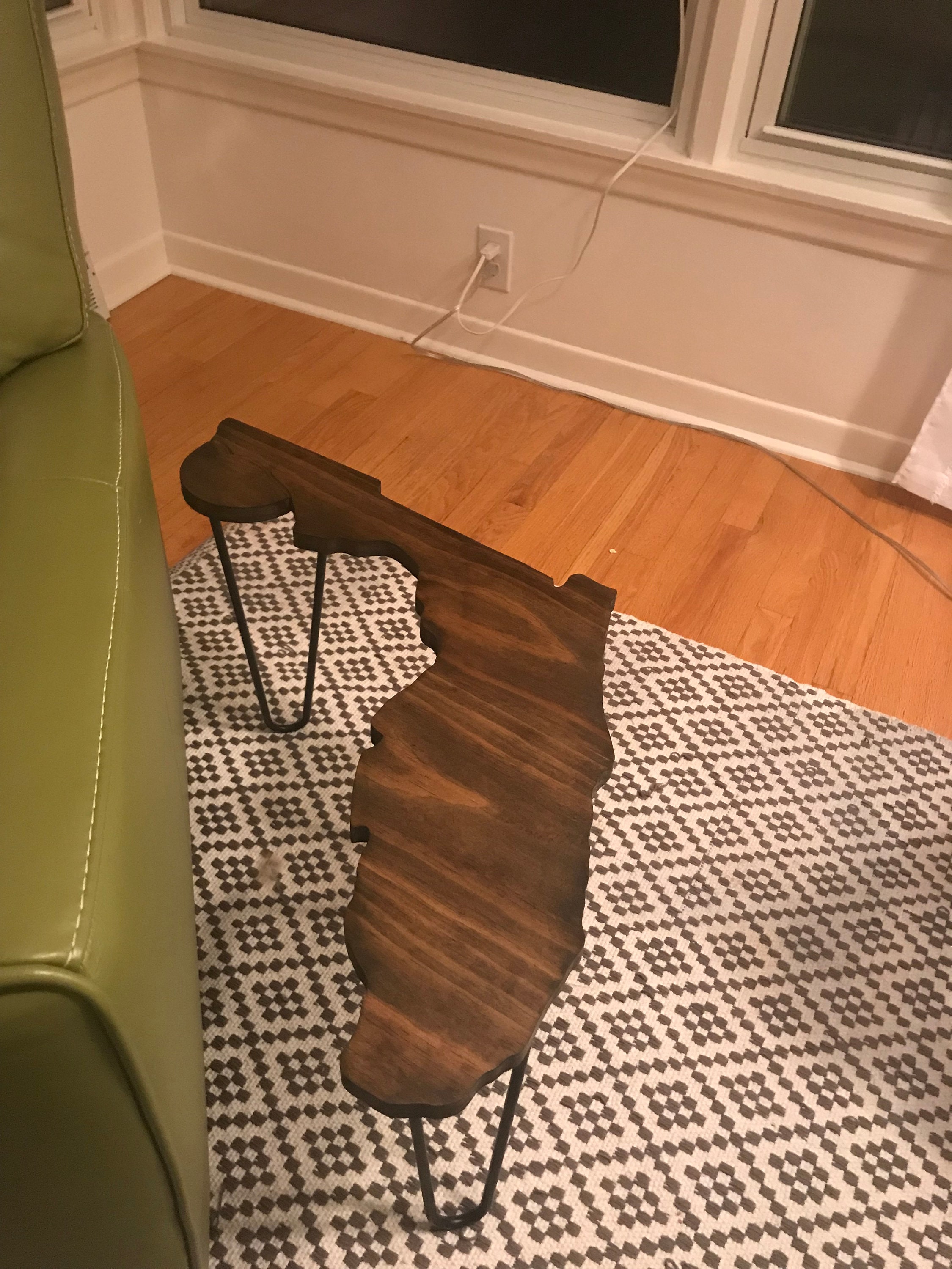 Wood Florida Shaped Side Table - Etsy