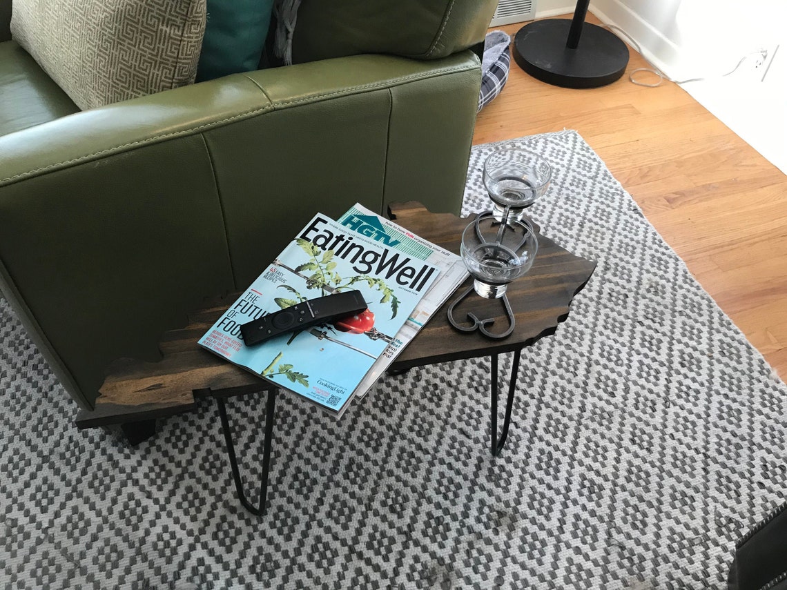 Wood Kentucky Shaped Side Table - Etsy