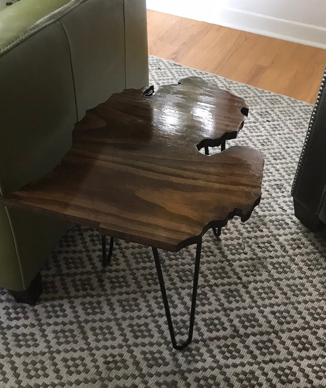 Wood Lower Michigan Shaped Side Table - Etsy