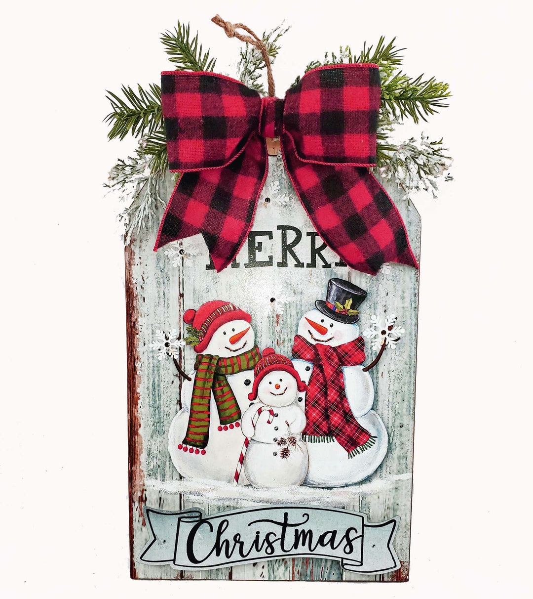 Christmas Snowman Gift Tag Signs, Wood and Tin Wall and Mantel Decor - Etsy