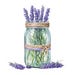 12 Watercolor Mason Jar With Lavender, Wildflower Jar Clipart, Rustic ...