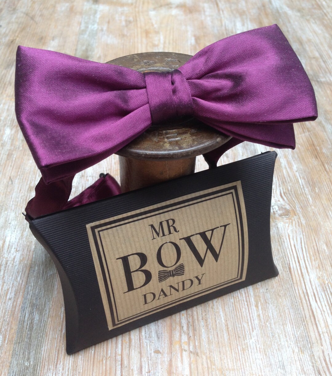 Dapper Bow Tie in Deep Purple Sumptuous 100% Silk With Satin Adjustable ...