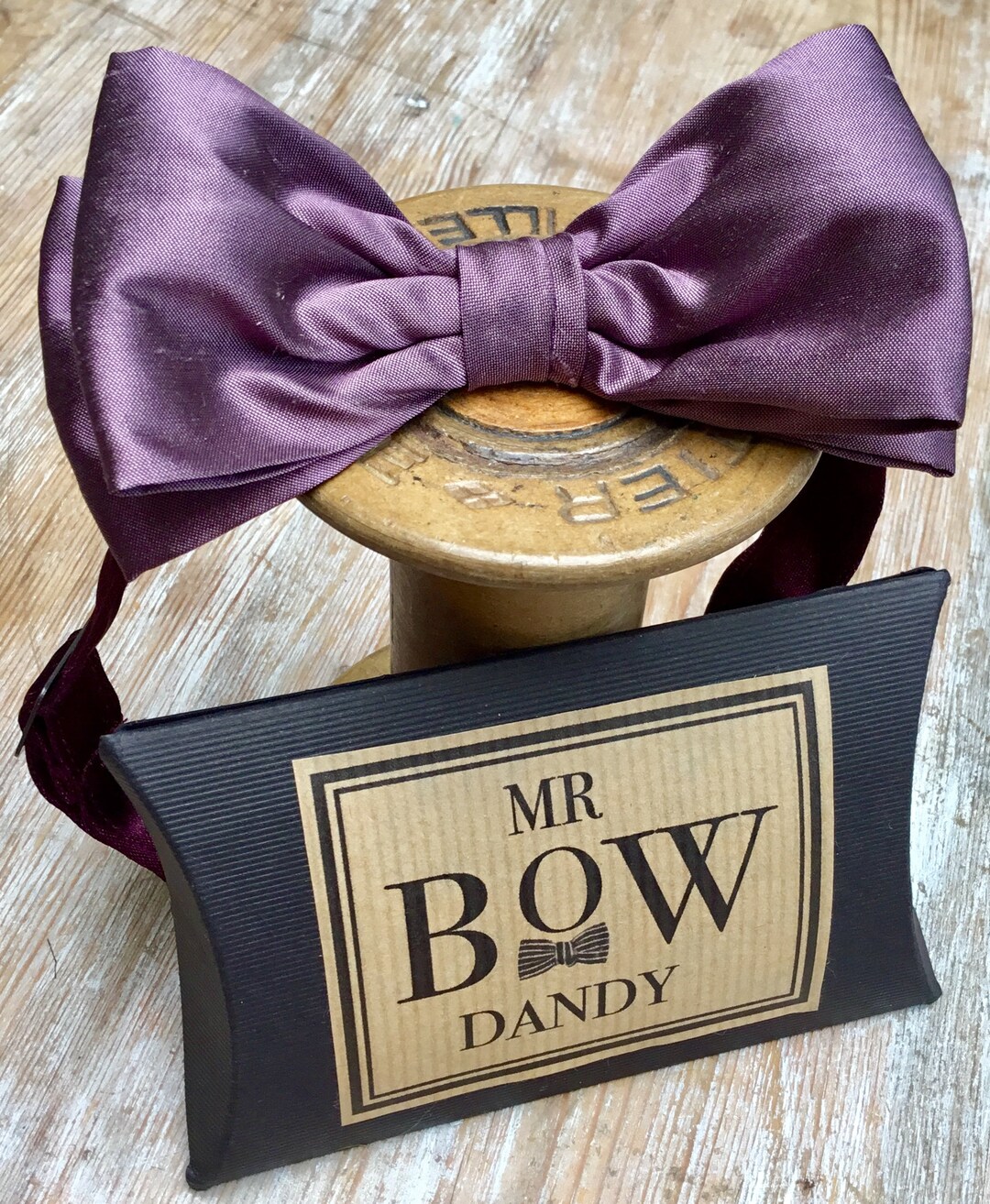 Dapper Bow Tie in Plum. Sumptuous 100% Silk With Satin Adjustable Neck ...