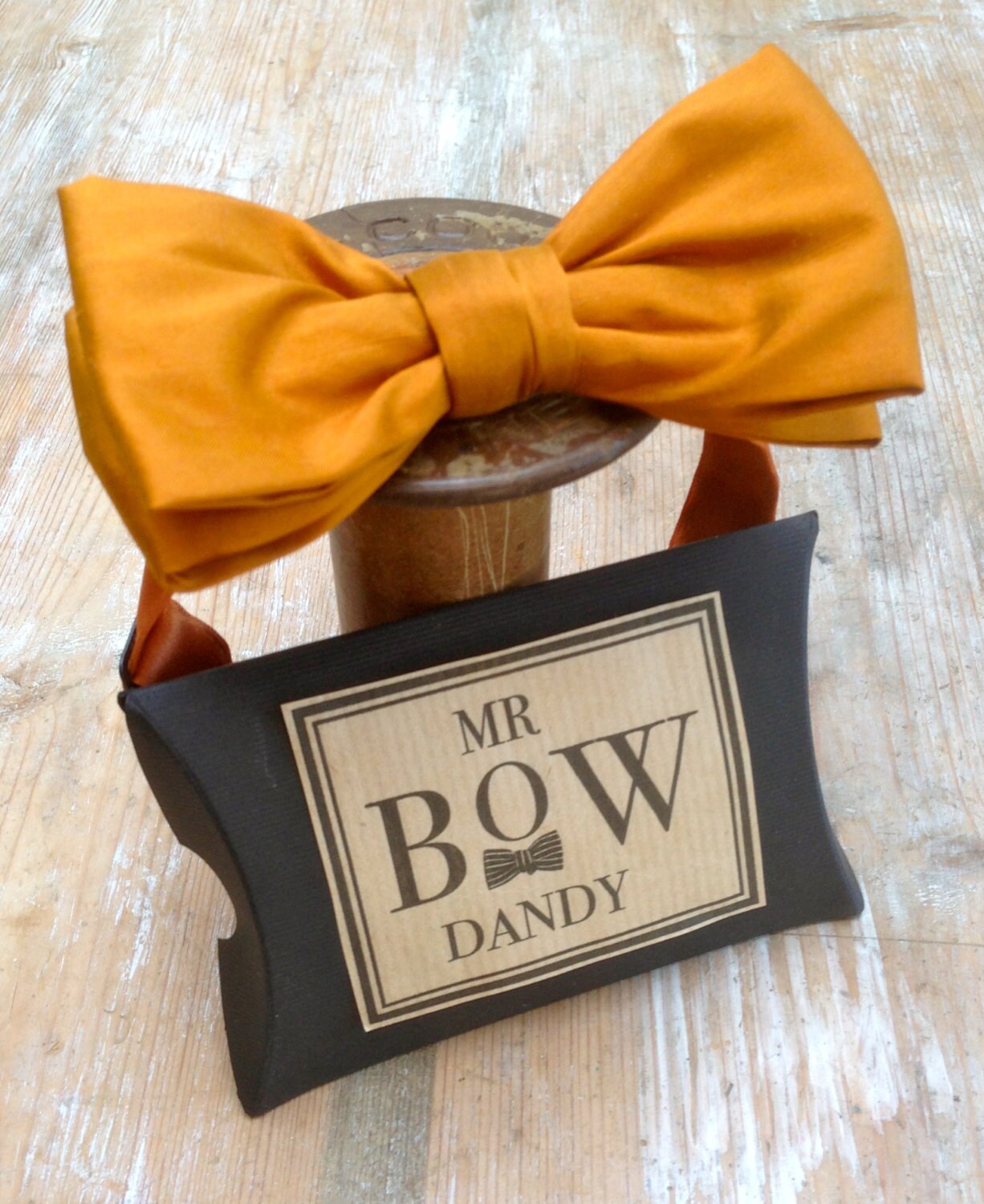 Dapper Bow Tie in Burnt Orange. Sumptuous 100% Silk With Satin ...