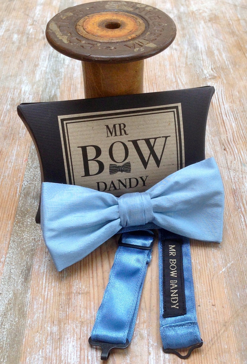Dapper Bow Tie in Sky Blue. Sumptuous 100% Silk With Satin Adjustable ...