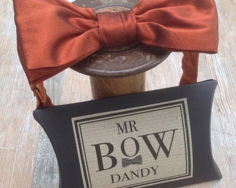 Dapper Bow Tie in Burgundy. Sumptuous 100% Silk With Satin Adjustable ...