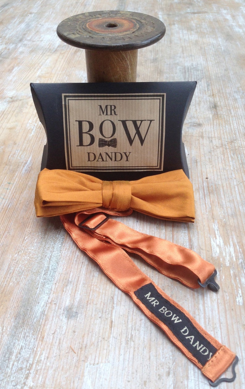 Dapper Bow Tie in Burnt Orange. Sumptuous 100% Silk With Satin ...