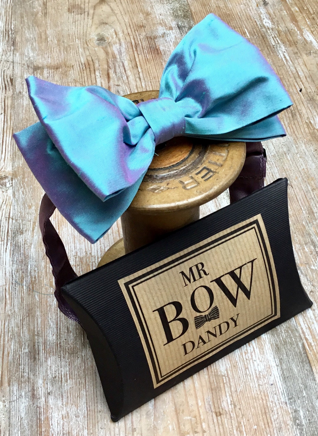 Dapper Bow Tie in Oasis Blue. Sumptuous 100% Silk With Satin Adjustable ...