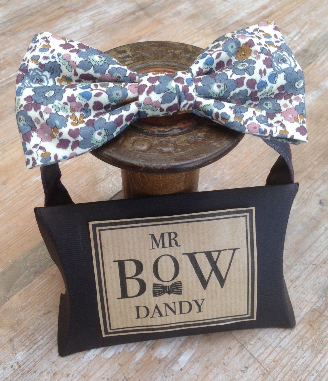 Dapper Bow Tie in Liberty 'betsy' Greys. 100% Cotton With Adjustable ...