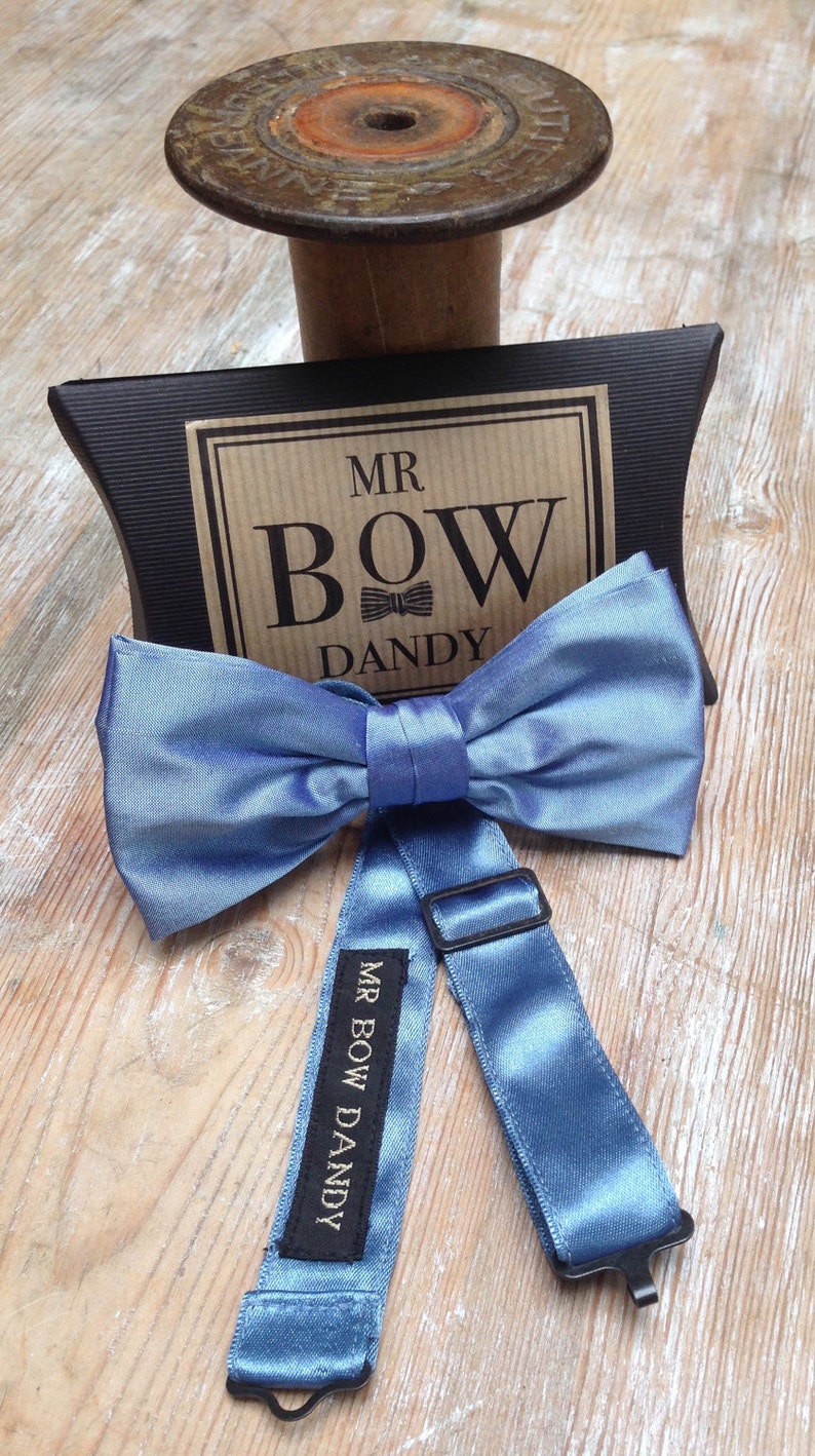 Dapper Bow Tie in Cornflower Blue. Sumptuous 100% Silk With Satin ...