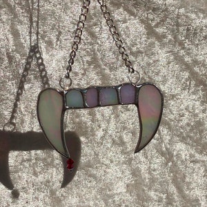 Stained Glass Fangs, Swarovski Crystal 'blood' Drops, Gothic Decor ...