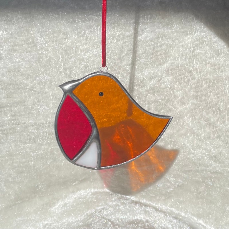 Glass Robin Ornament - Etsy UK