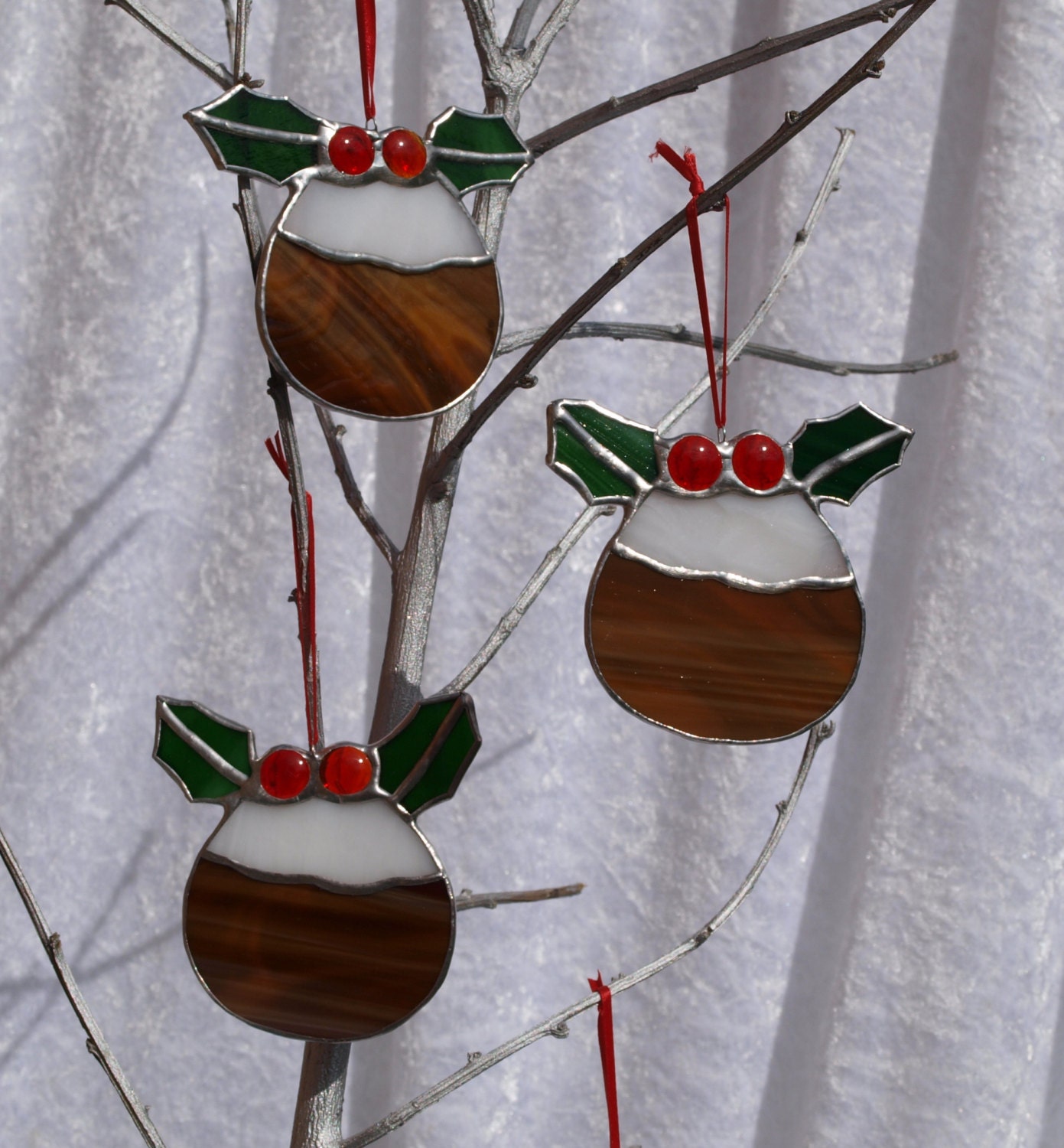 Stained Glass Christmas Pudding Christmas Decoration Tree - Etsy UK
