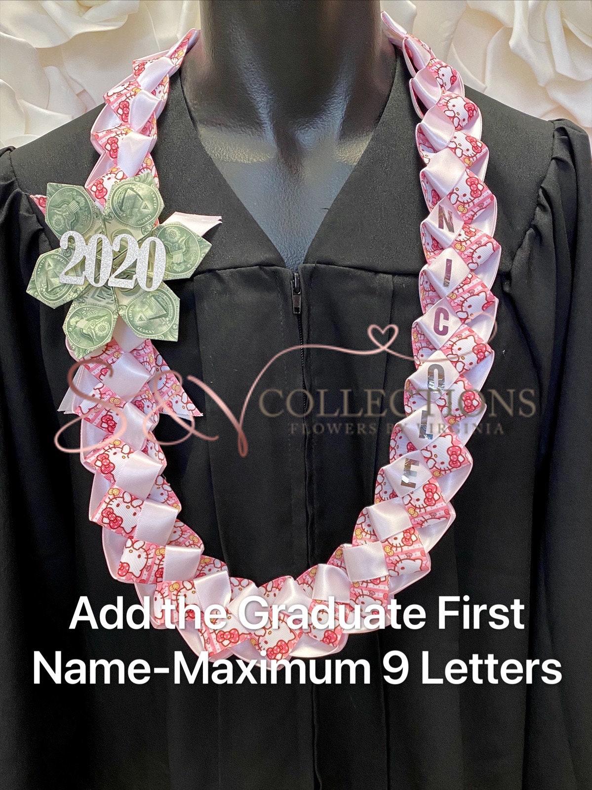 Cartoon Graduation money lei with personalized ribbon | Etsy
