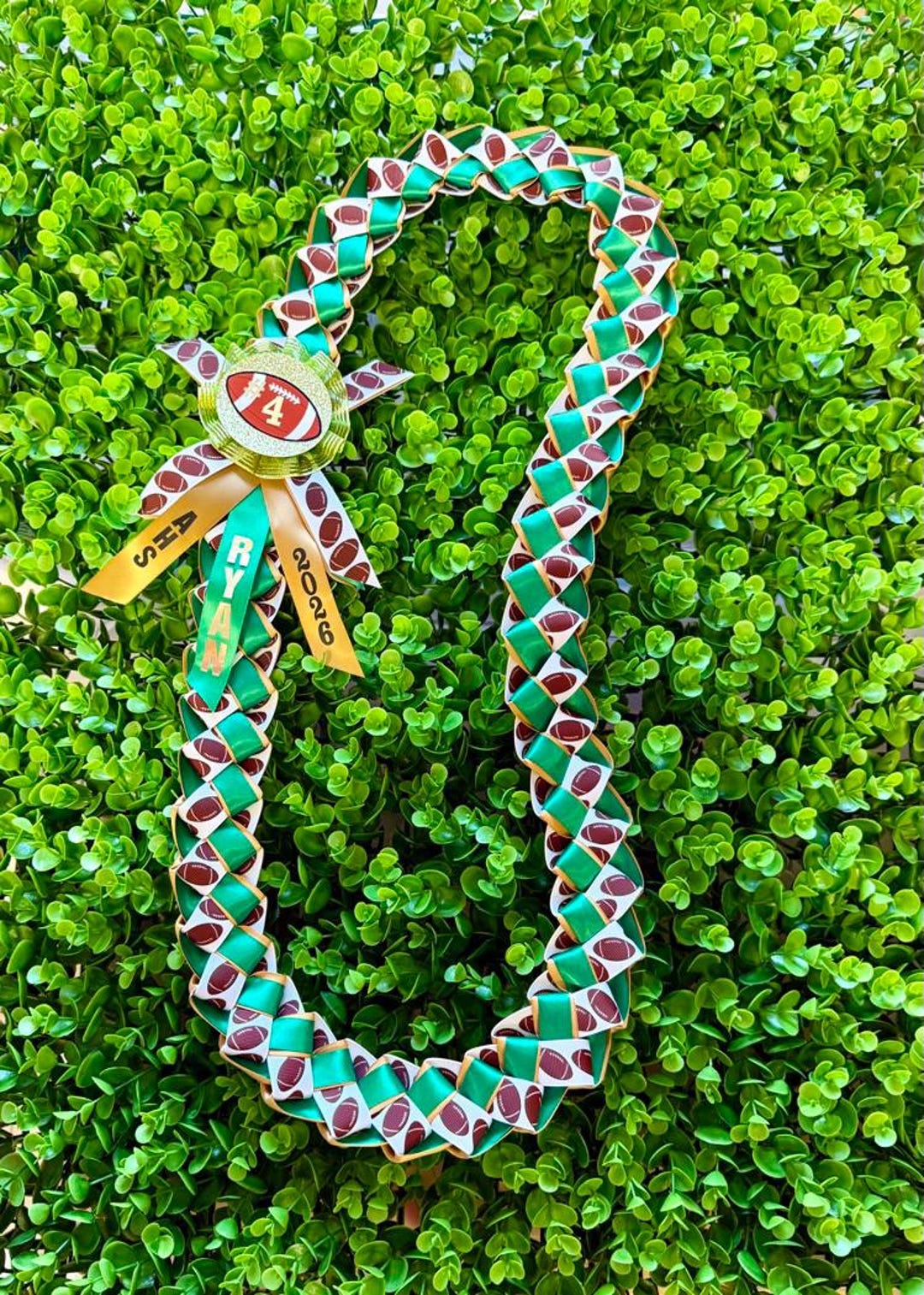 Football Ribbon Lei/senior Night/sport Night/graduation Leis/spirit ...