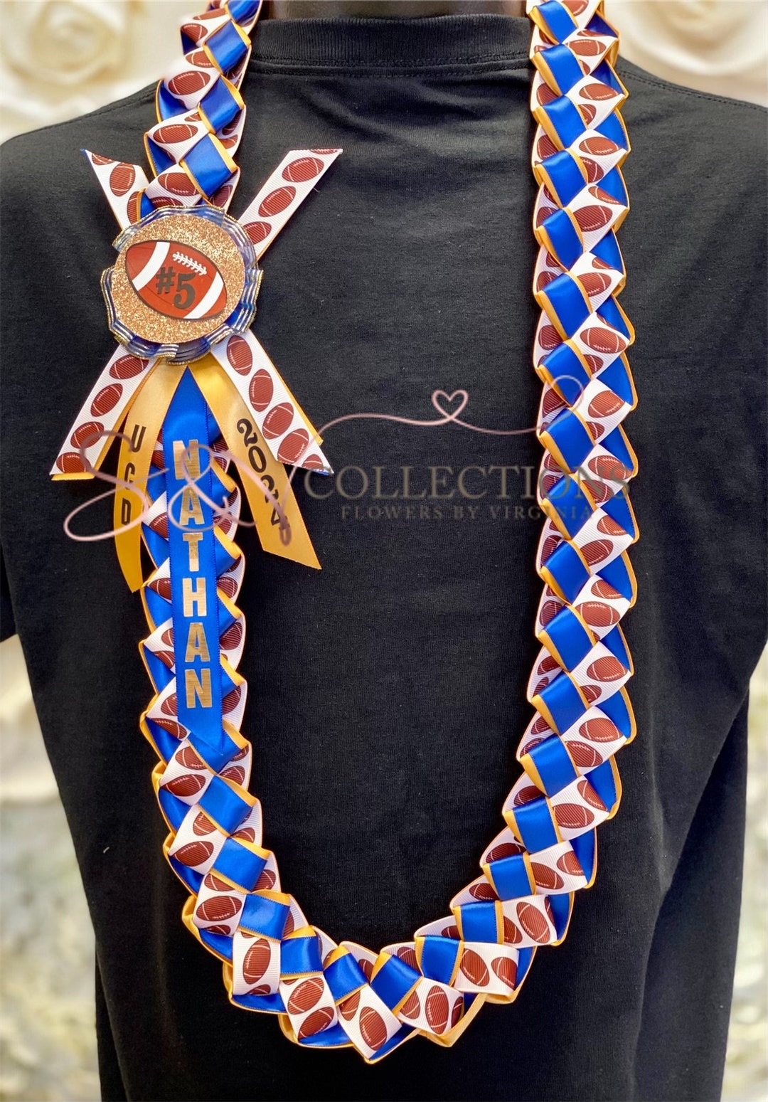 Football Ribbon Lei/senior Night/sport Night/graduation Leis/spirit ...